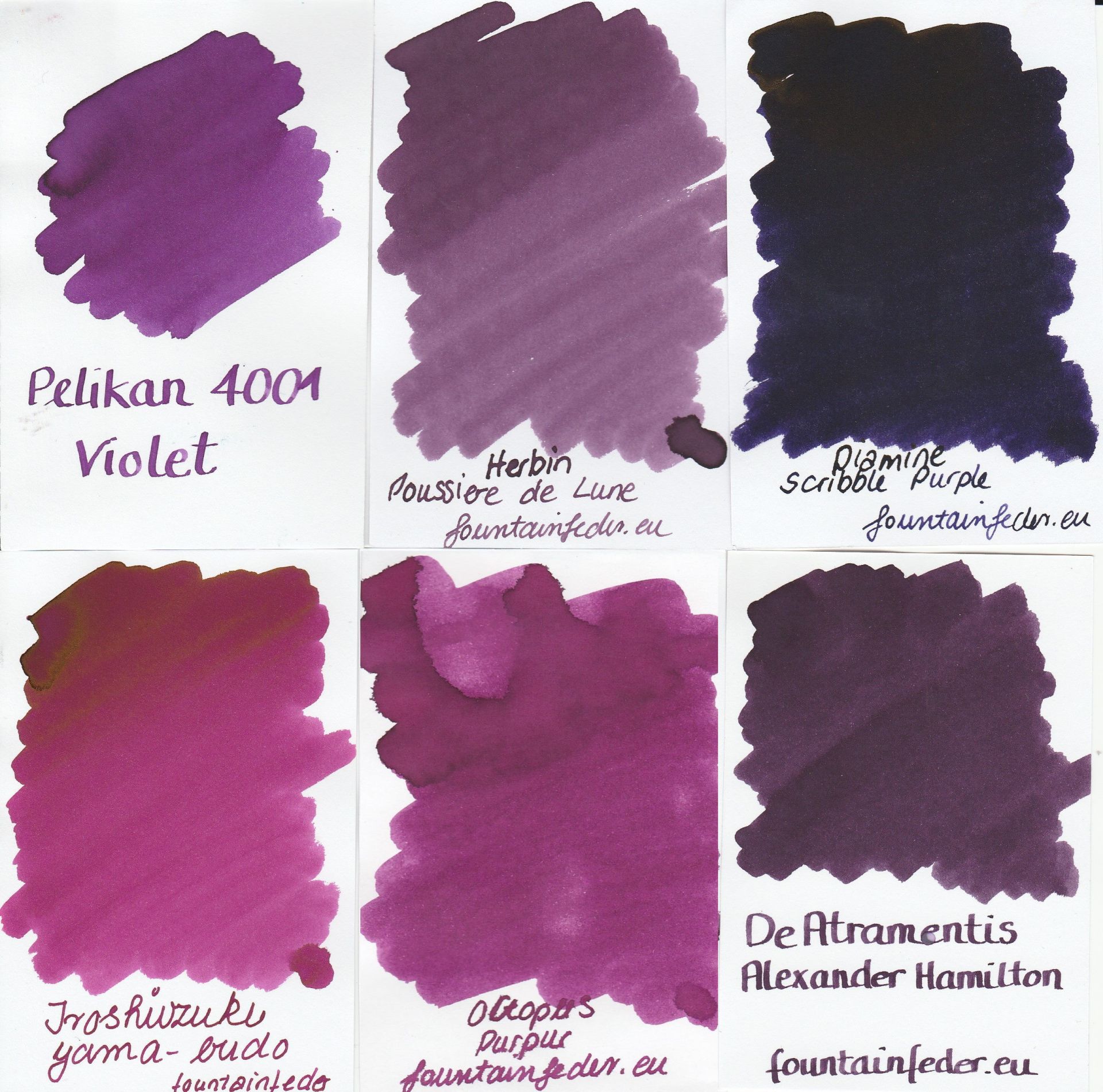 Fountain pen ink sample set