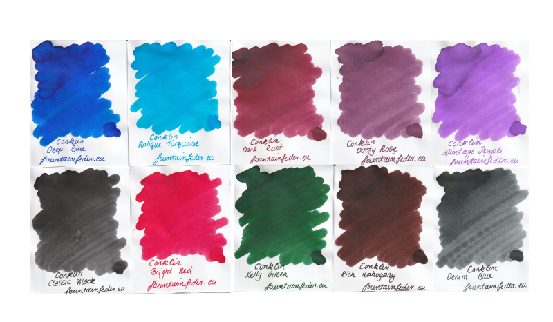 Fountain pen ink sample set