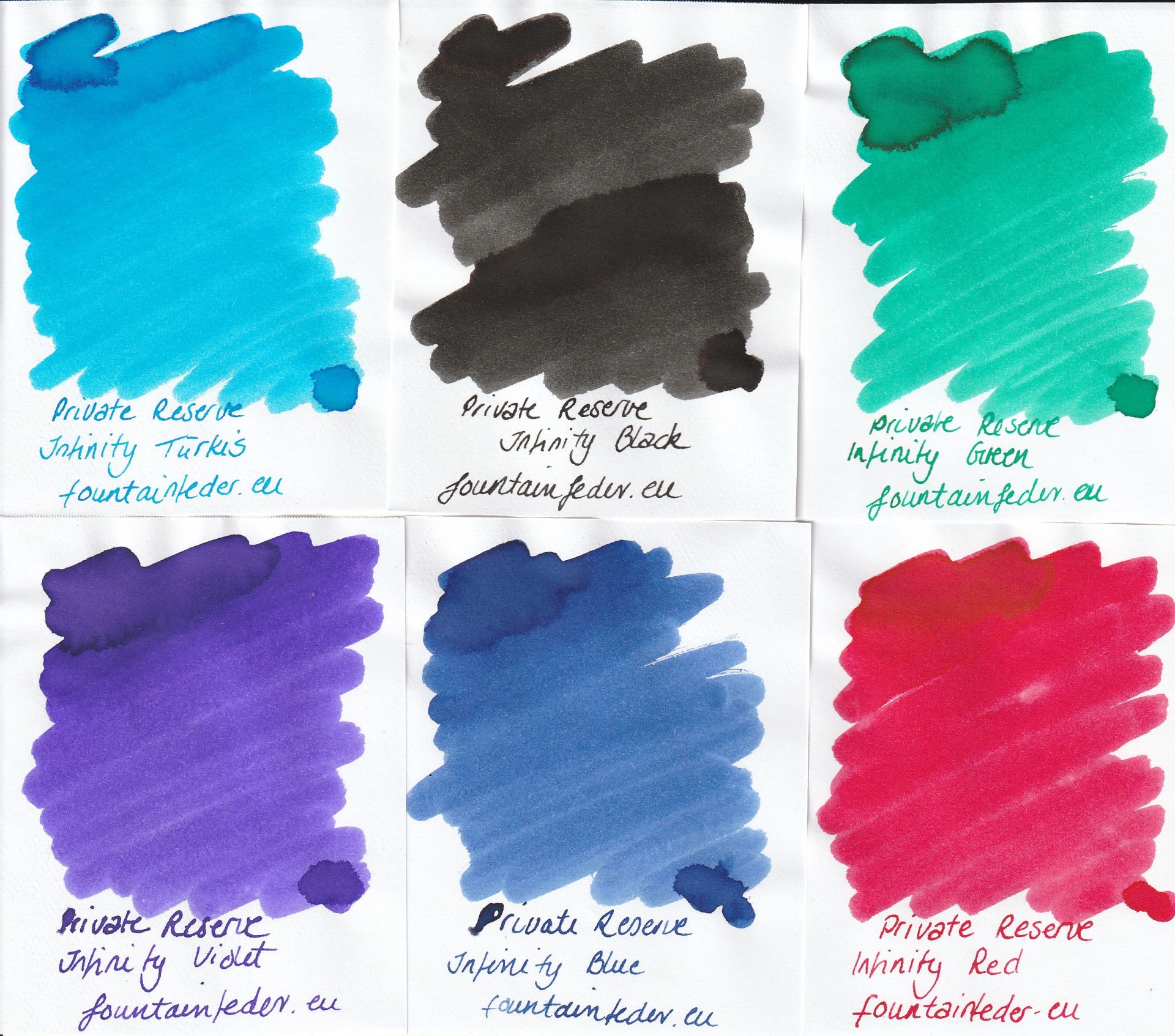 Fountain pen ink sample set