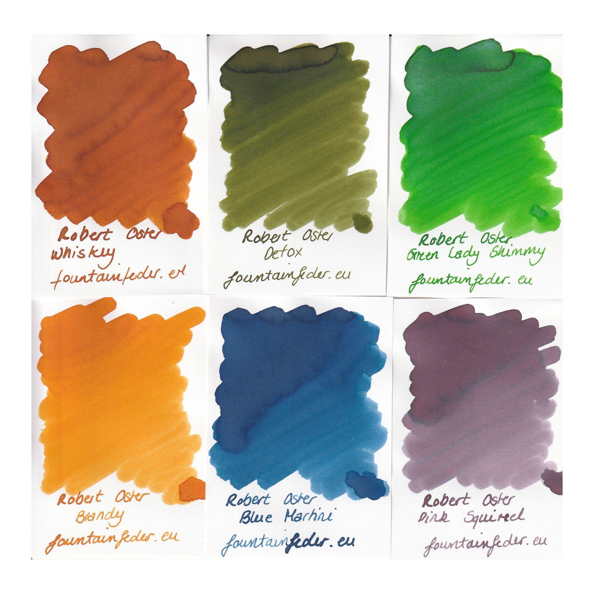 Fountain pen ink sample set