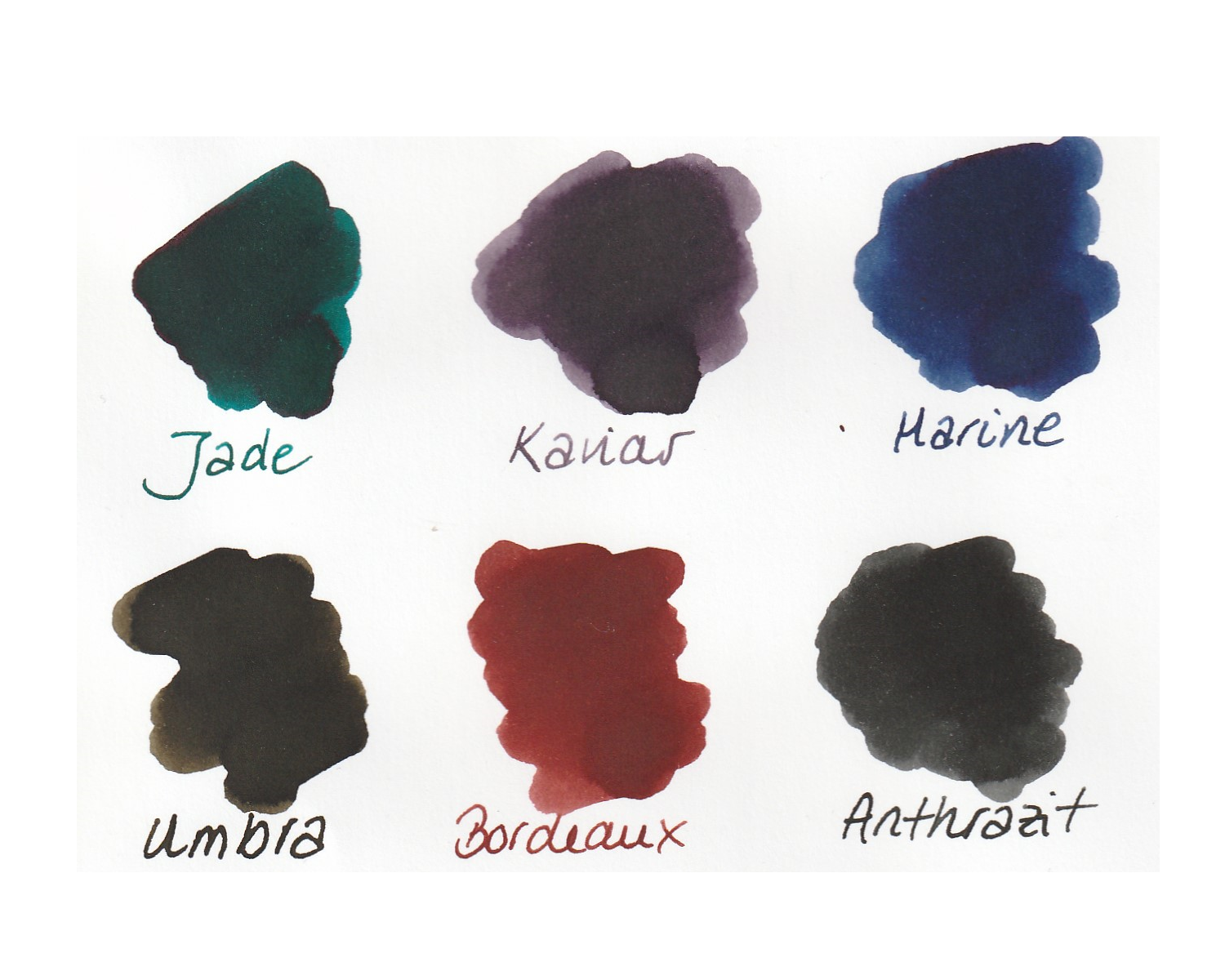 Fountain pen ink sample set
