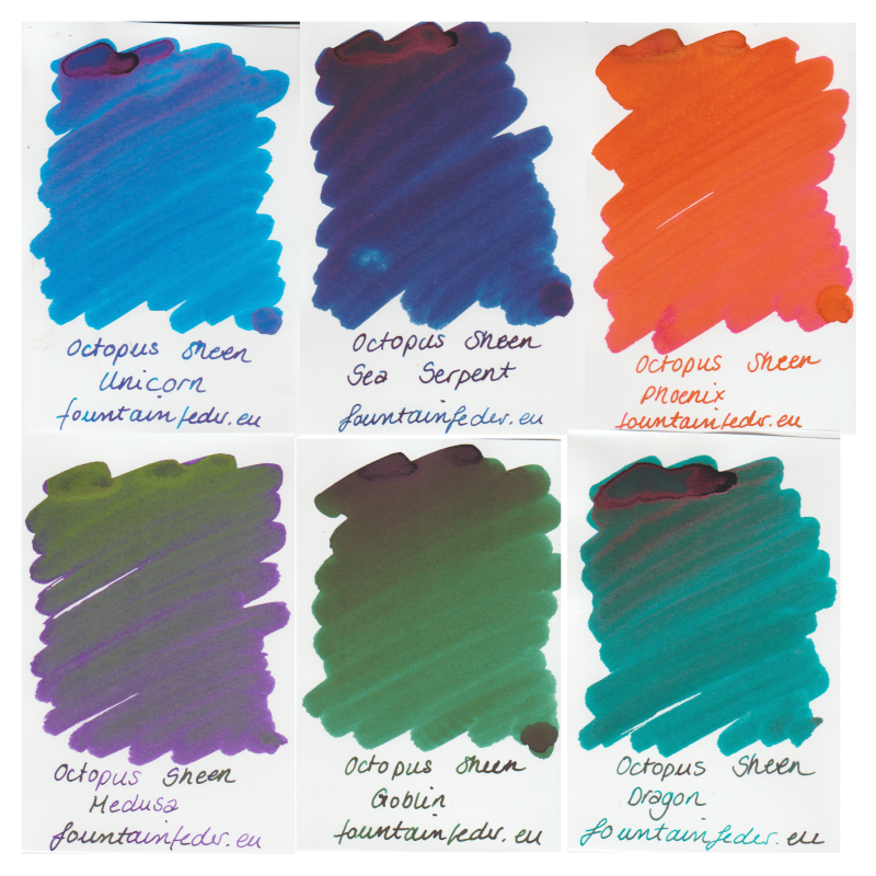 Fountain pen ink sample set