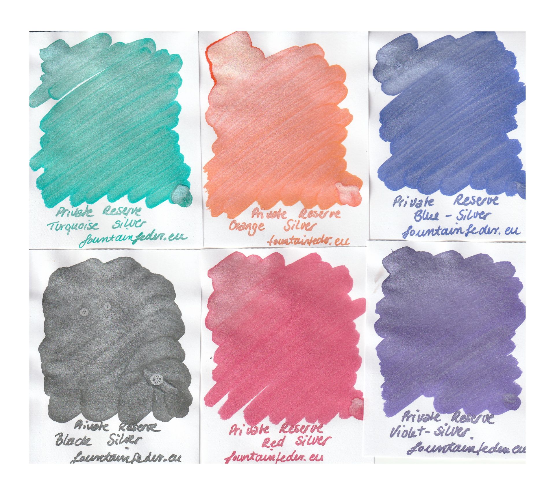 Fountain pen ink sample set