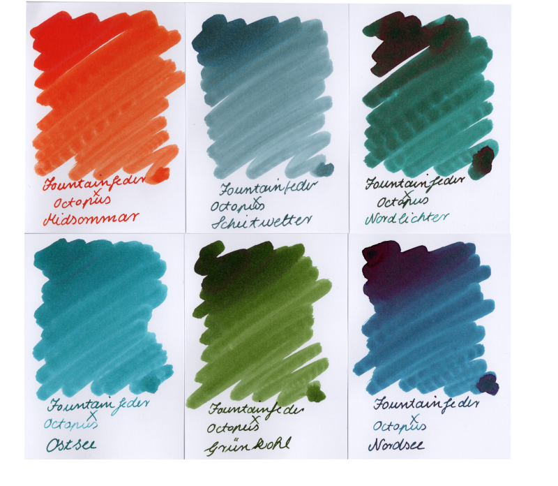 Fountain pen ink sample set