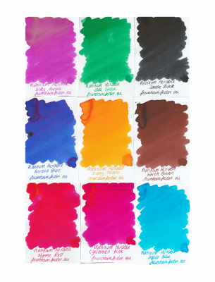 Fountain pen ink sample set